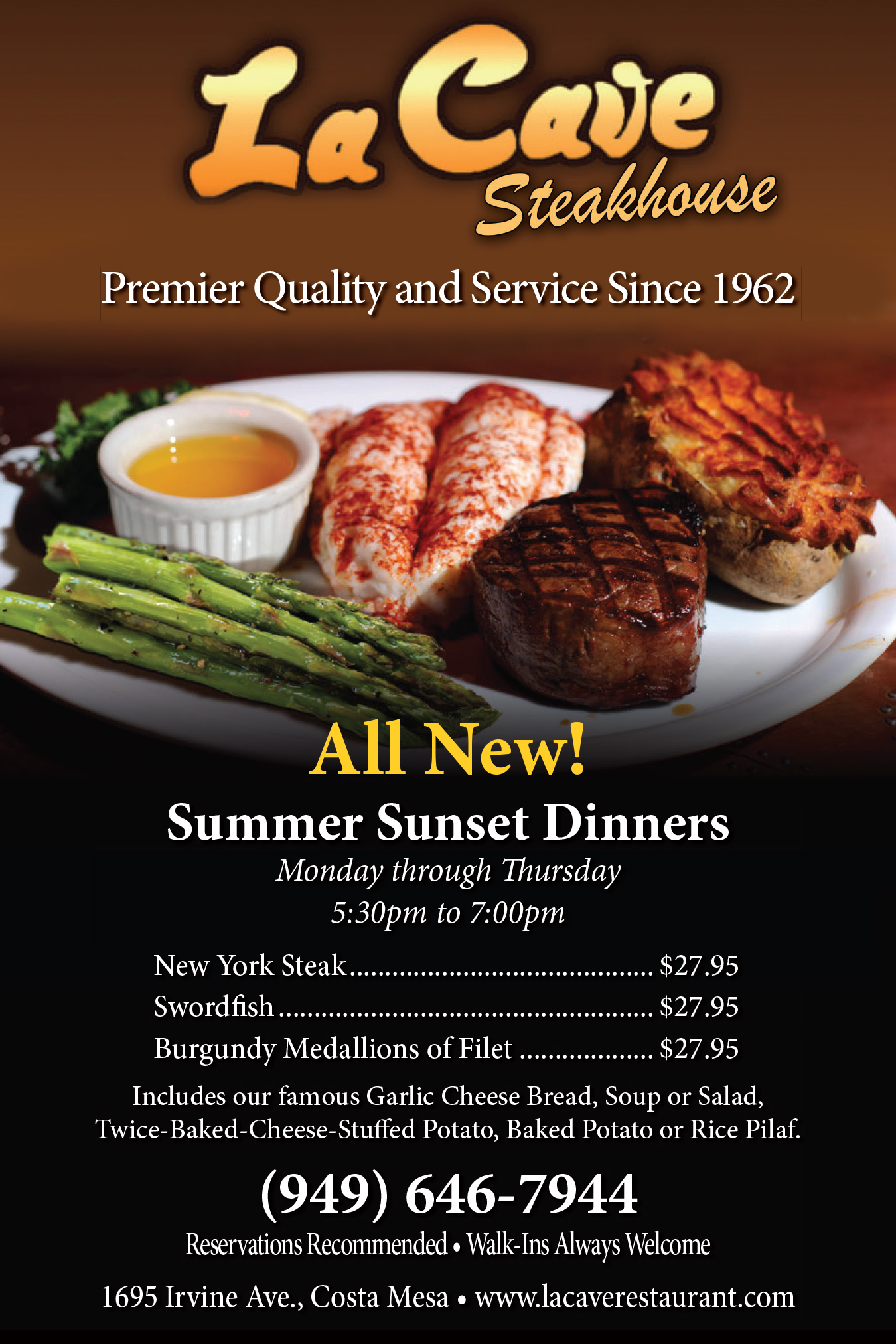 La Cave Steakhouse - Newport Beach News